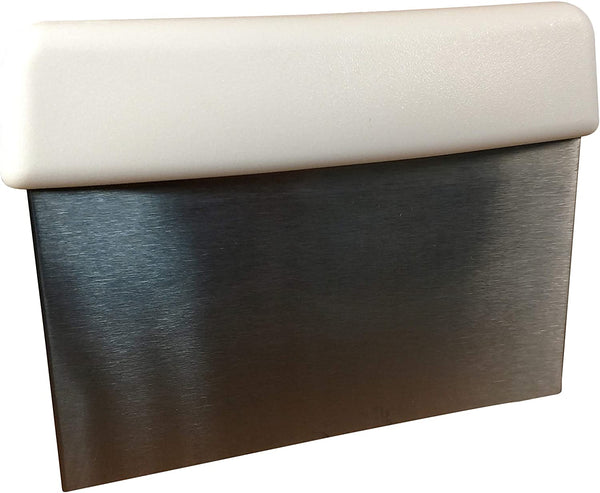 Professional Bench & Dough Scraper Stainless Steel & Textured Grip Whi ...